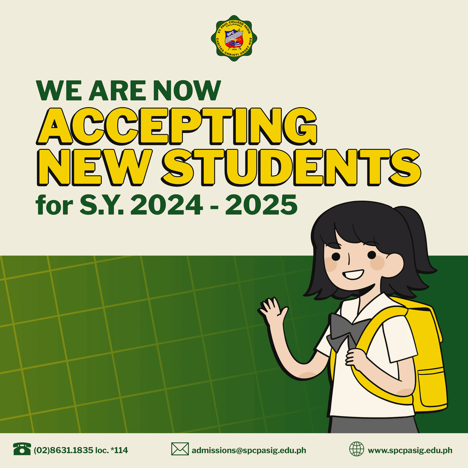 Accepting New Enrollees! - St Paul College Pasig, Inc.